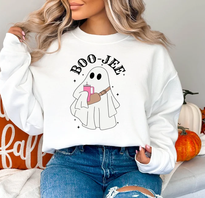 Boo-Jee Ghost Sublimation or DTF Transfer– This-n-That blanks