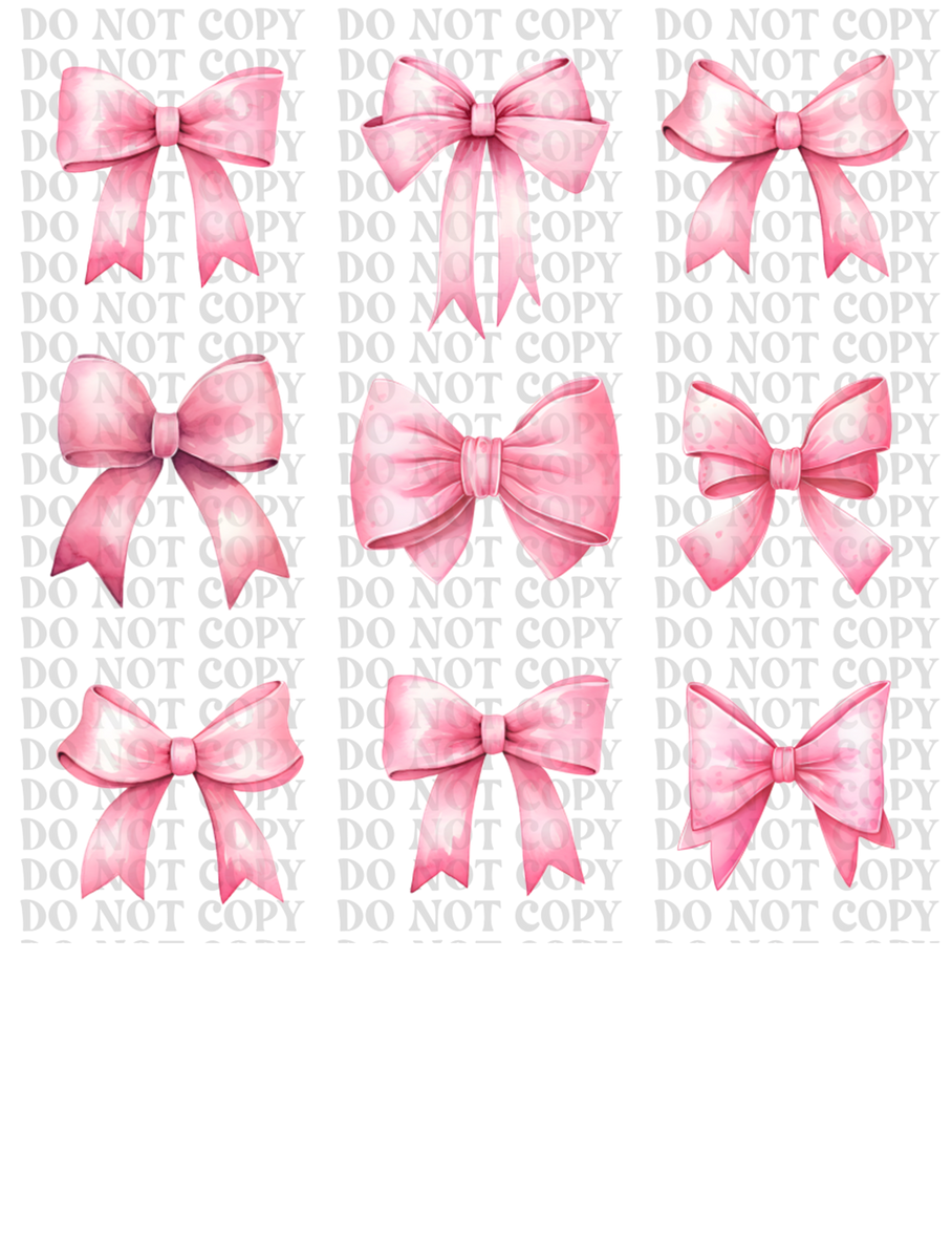 Pink Bow Set DTF or Sublimation Transfer– This-n-That blanks