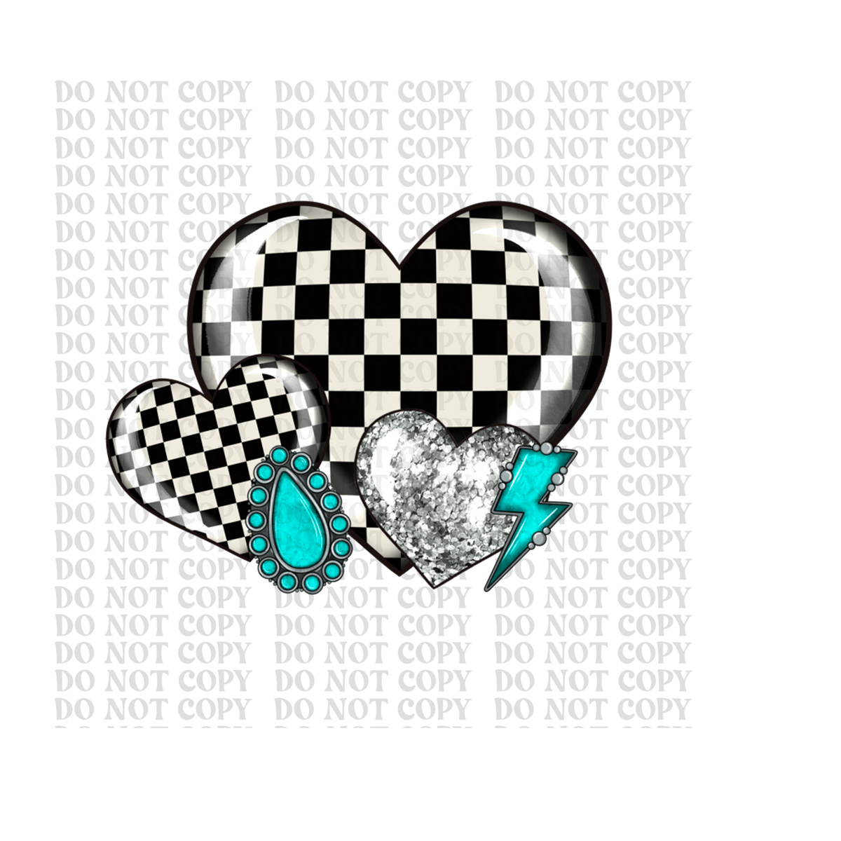 Checker Hearts DTF or Sublimation Transfer– This-n-That blanks