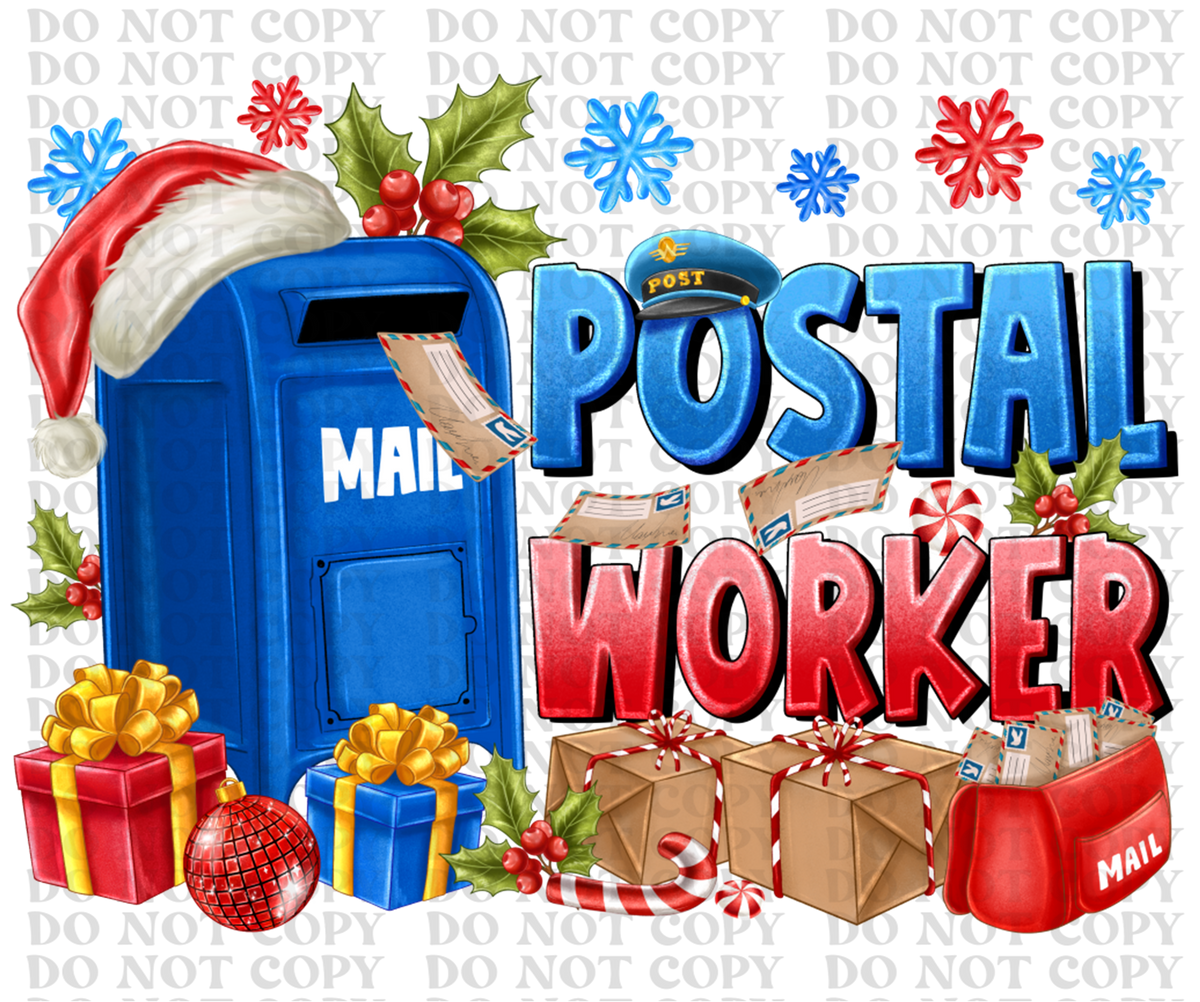 Christmas Postal Worker DTF or Sublimation Transfer– This-n-That blanks