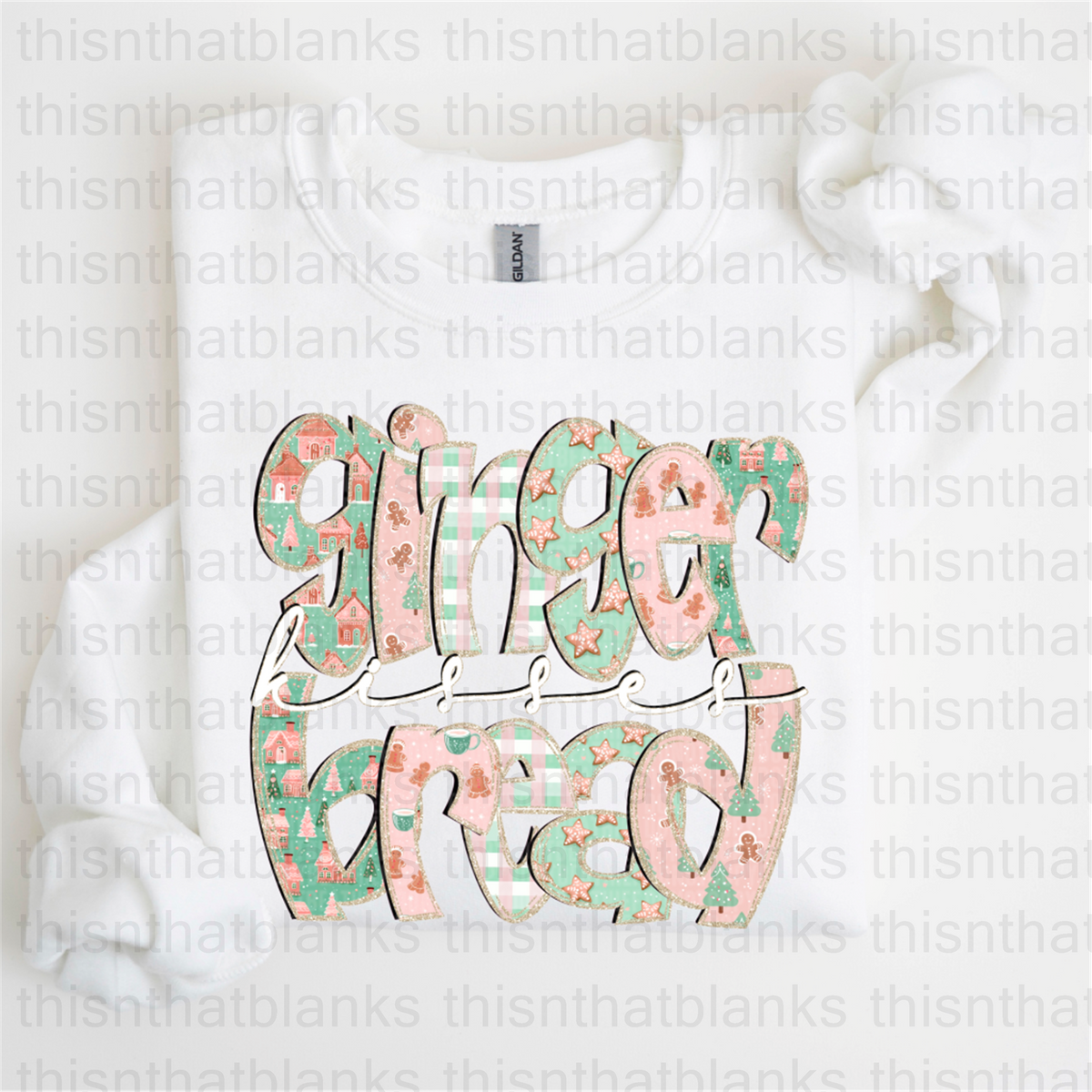 Gingerbread Kisses DTF or Sublimation Transfer– This-n-That blanks