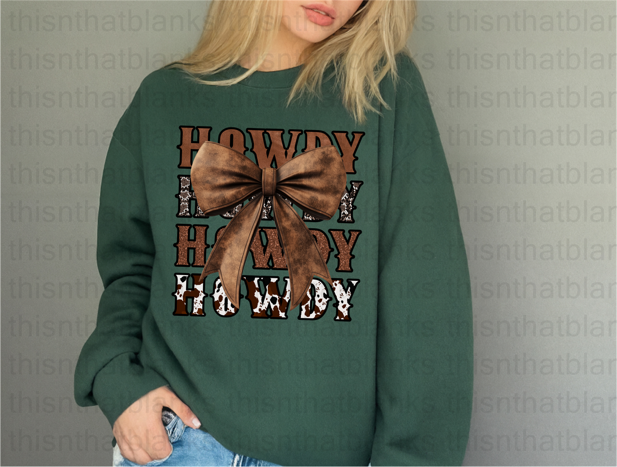 Howdy Brown Ribbon DTF or Sublimation Transfer– This-n-That blanks