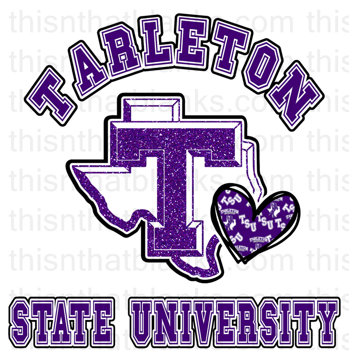 Tarleton University Sublimation or DTF Transfer– This-n-That blanks